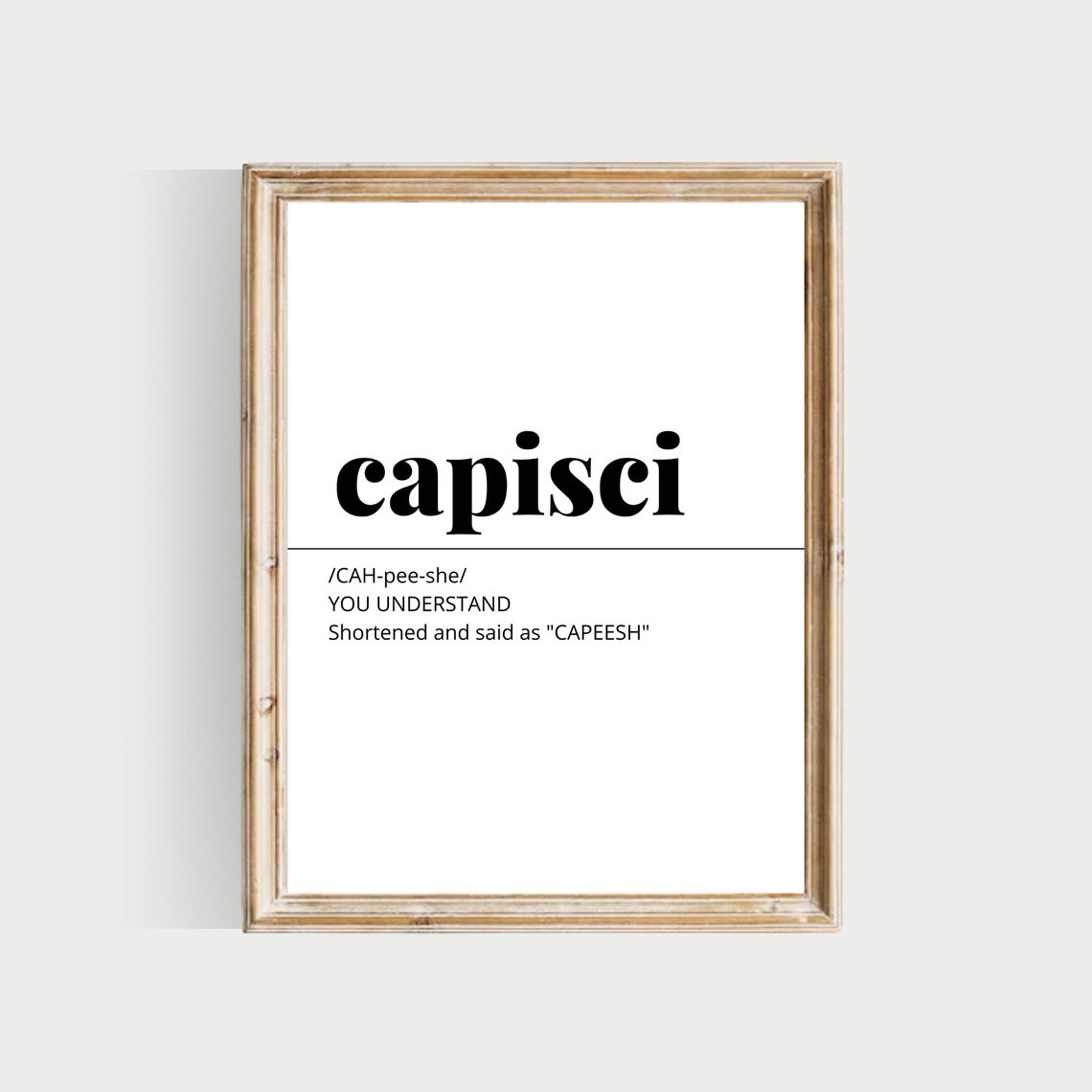 Capisci Print, Italian Words, PRINTABLES, Italian Wall Art, Italian ...