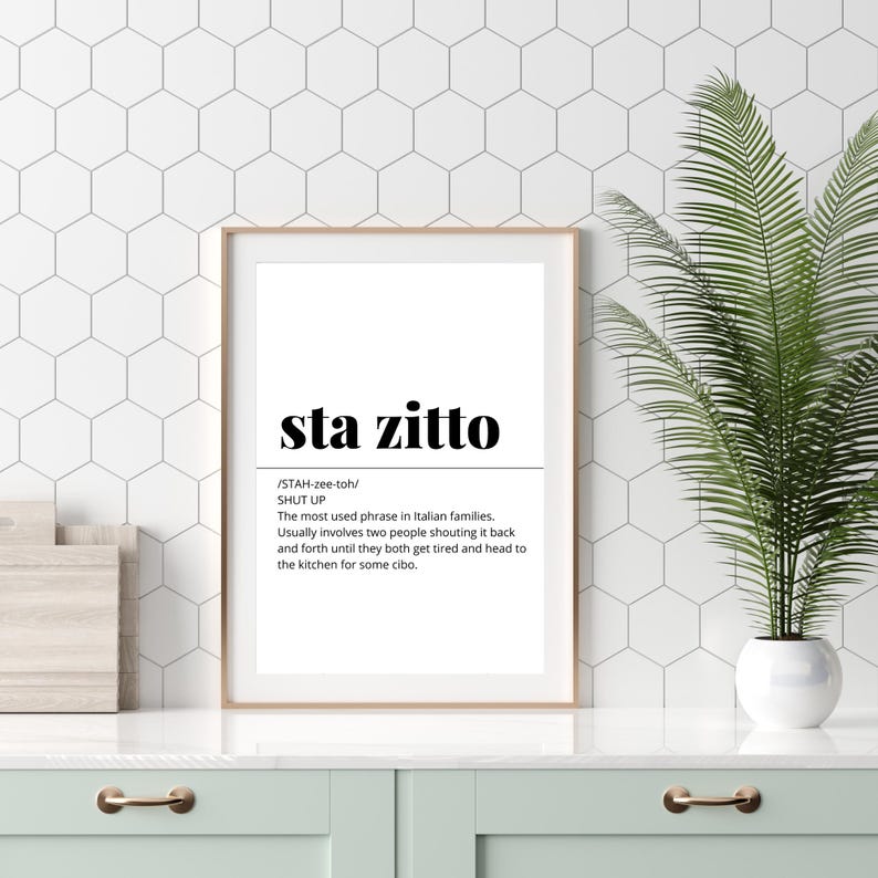 Funny Italian Definition Print, Sta Zitto, Vaffanculo (Digital Download ...