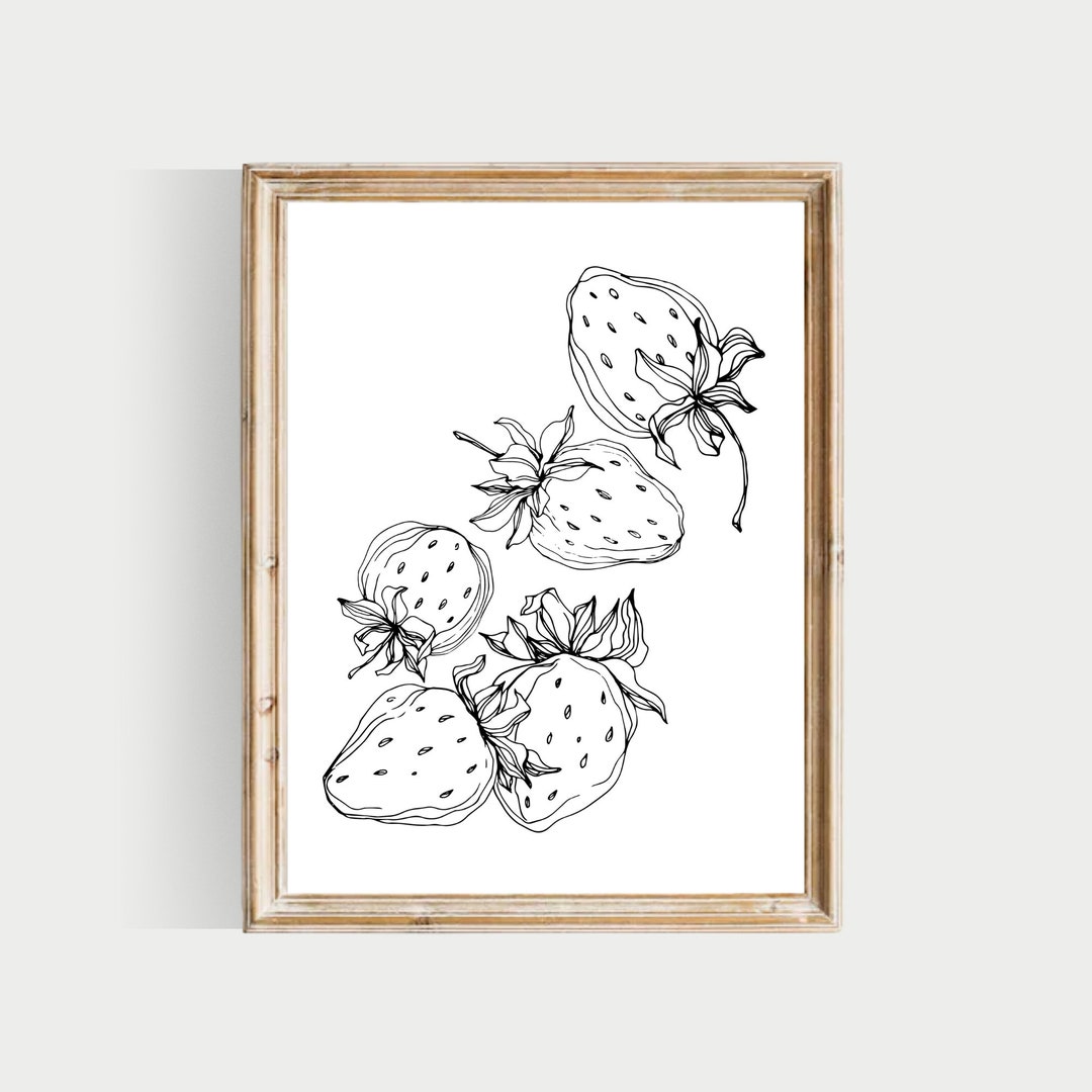 Strawberries Prints PRINTABLE Kitchen Prints Fruit Art - Etsy