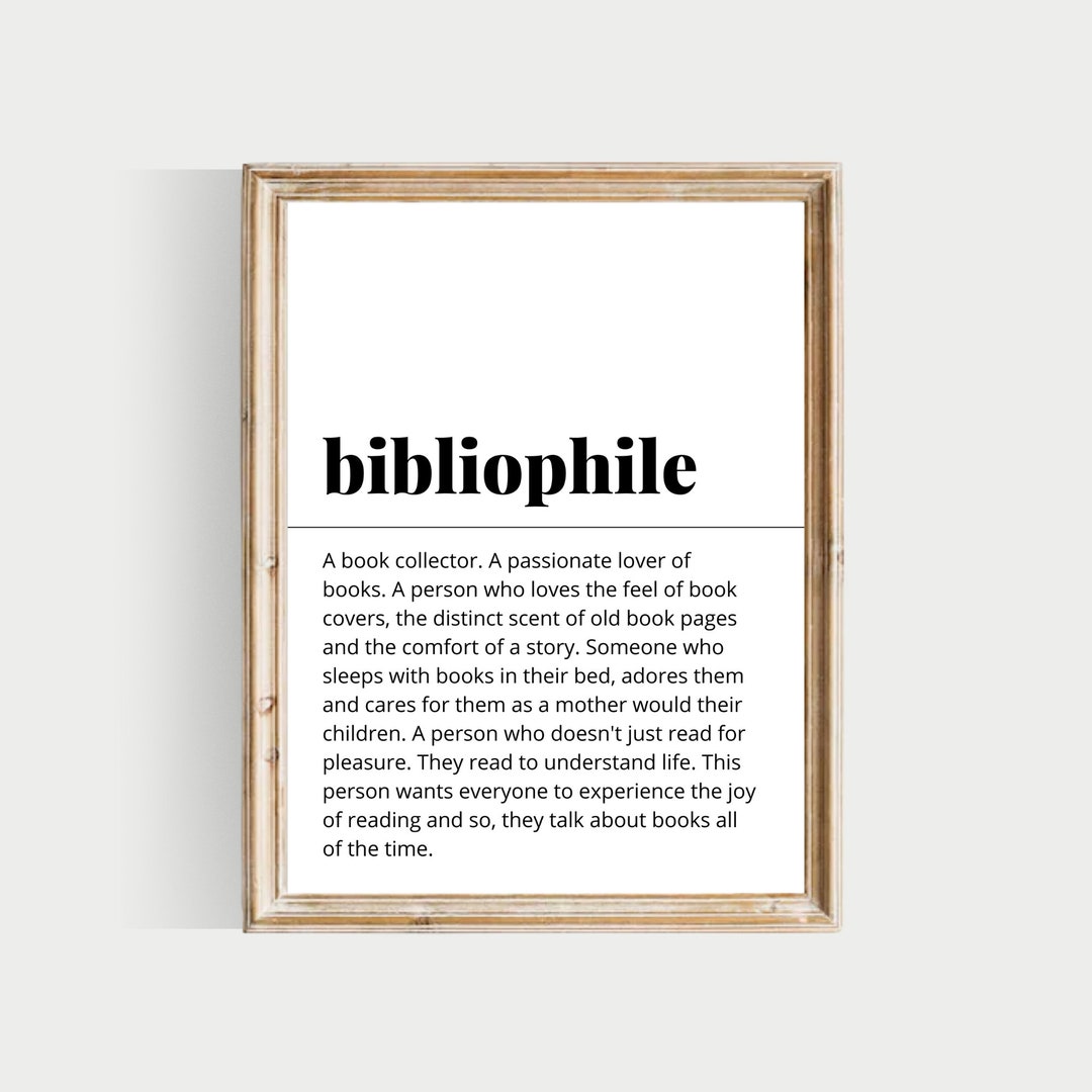 Bibliophile Definition, PRINTABLE, Bibliophile Print, Bibliophile, Definition Prints - Etsy