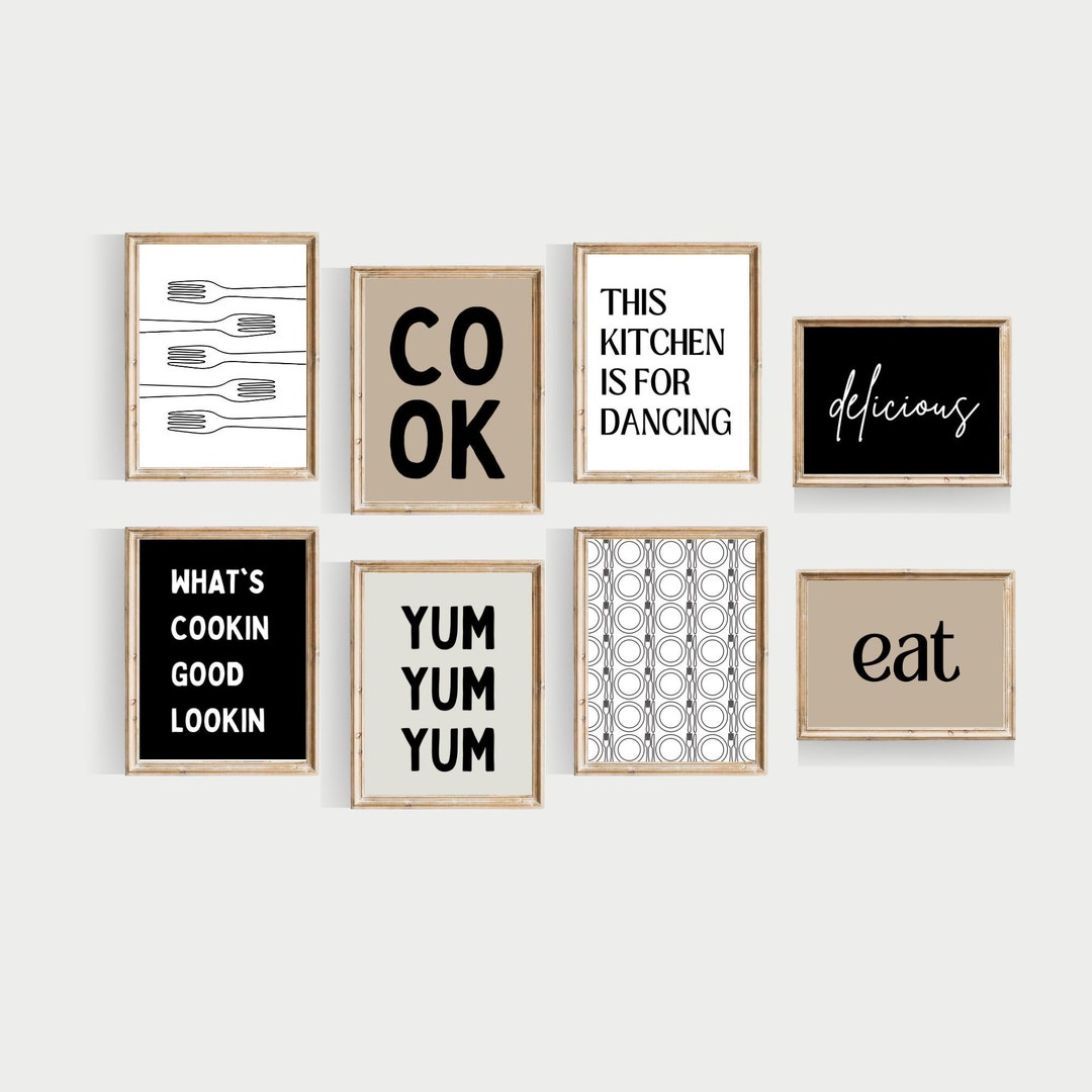 Neutral Kitchen Prints, PRINTABLES, Kitchen Prints, Kitchen Wall Art ...