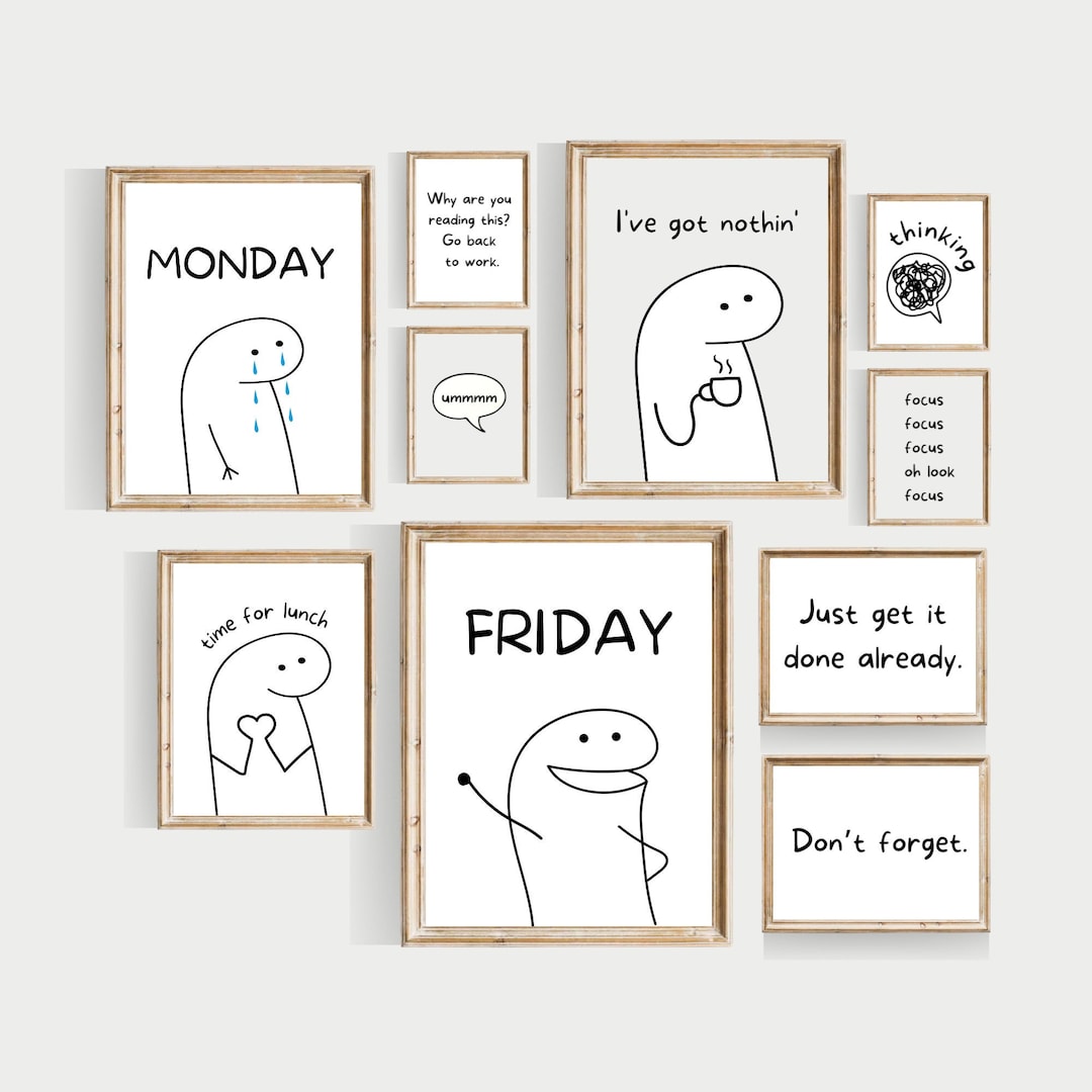 Funny Office Wall Gallery, PRINTABLE, Office Wall Art, Funny Wall Art ...