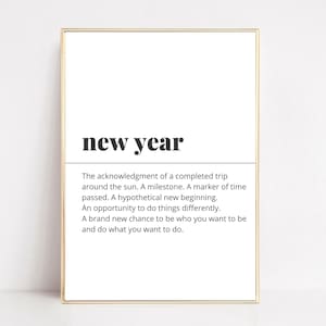 NEW YEAR Definition Print, New Year, PRINTABLE, Definitions, New Year ...