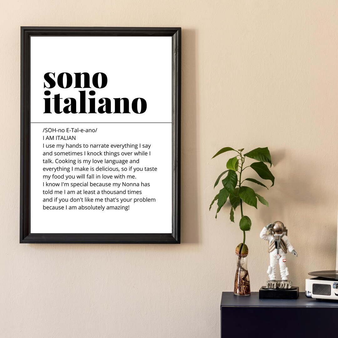 Funny Definitions, Unique Wall Art, Sono Italiano, Italian Words ...