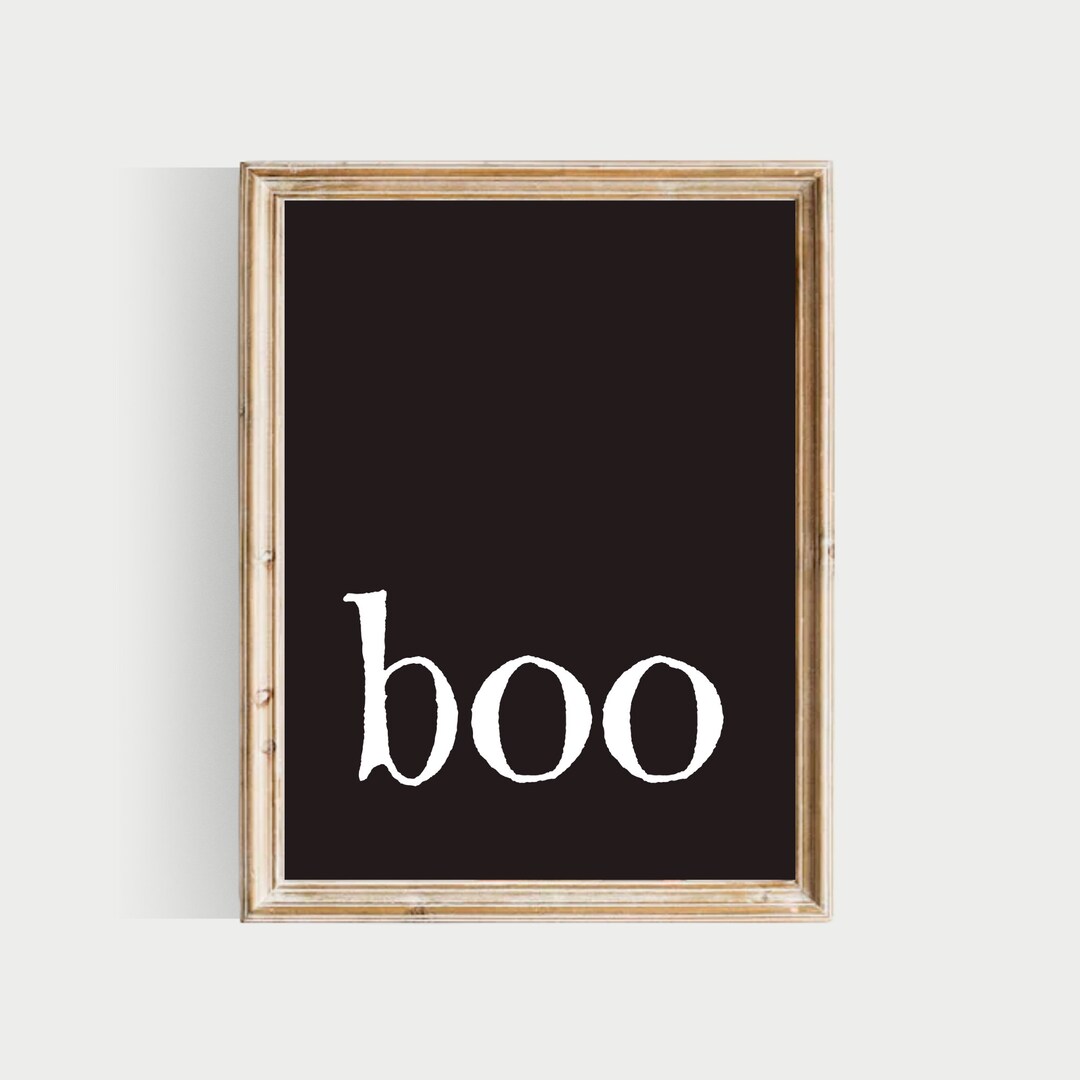Boo Print, PRINTABLE Halloween Art, Black Halloween Art, Boo Wall Art ...