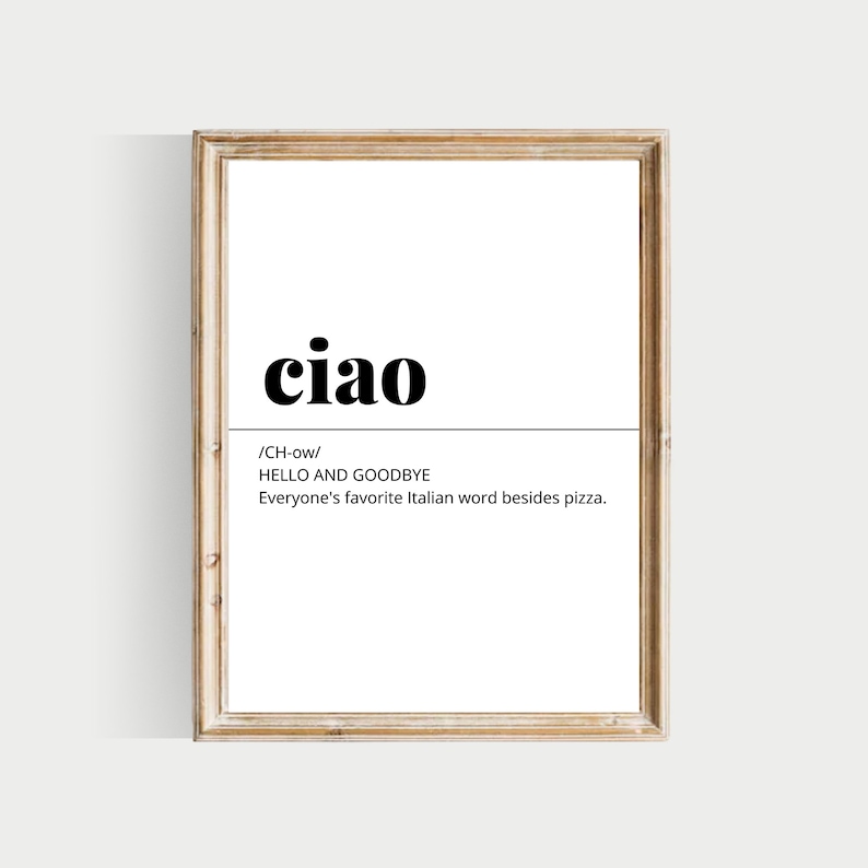 Ciao Italian Words PRINTABLES Italian Definitions Funny - Etsy