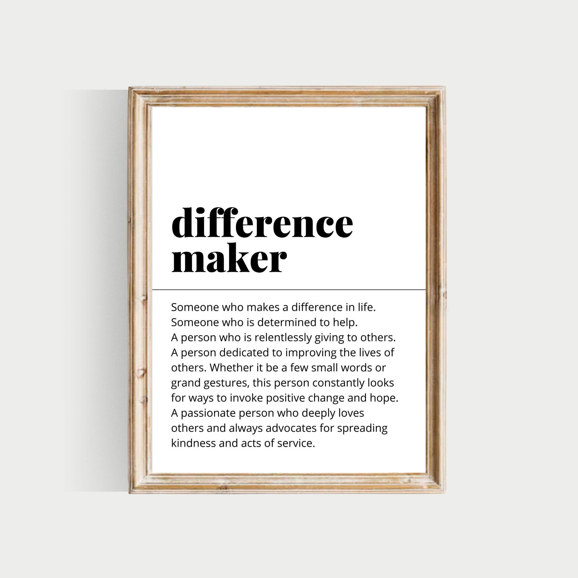 Difference Maker Definition PRINTABLE Definitions - Etsy