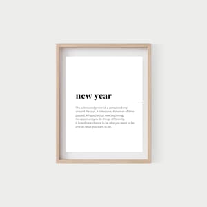 NEW YEAR Definition Print, New Year, PRINTABLE, Definitions, New Year ...