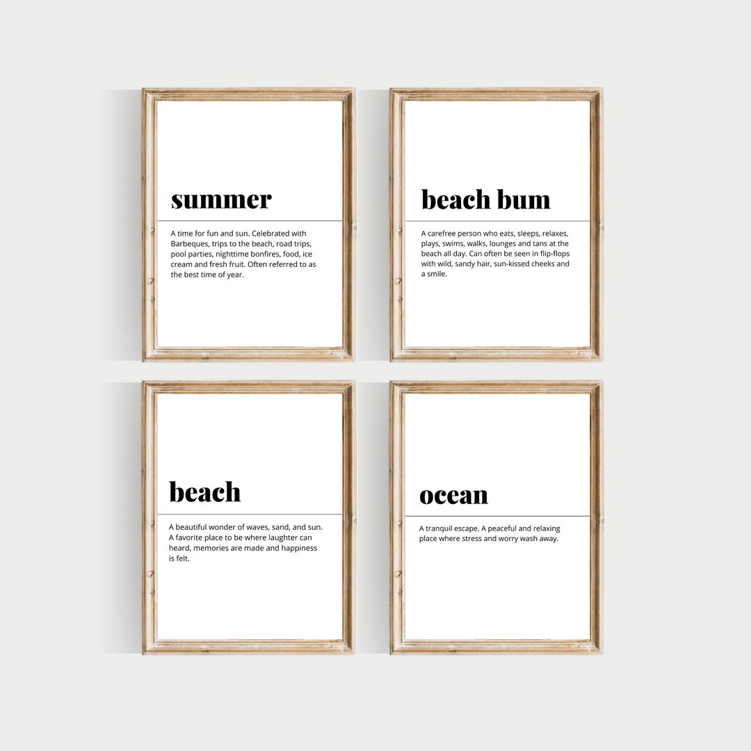 Beach House Decor Set, PRINTABLE, Beach Bum Definition, Ocean ...