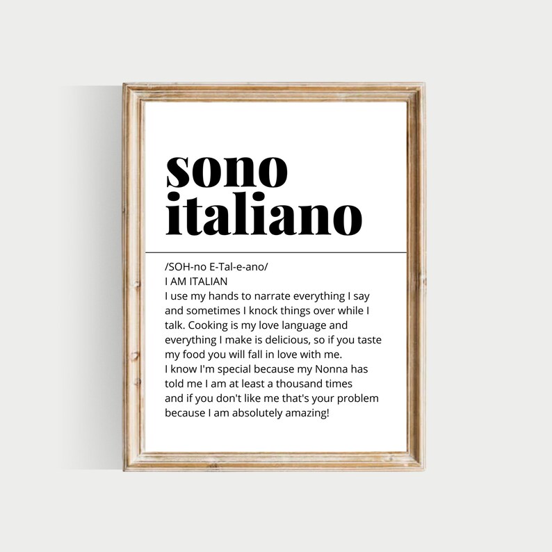 Sono Italiano Italian Words PRINTABLES Italian Definitions - Etsy