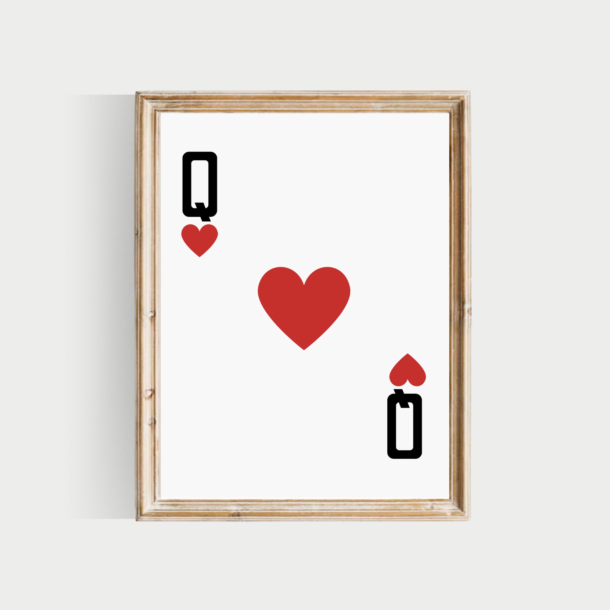 Queen of Hearts Print, PRINTABLE, Queen of Hearts Card Art, Heart Print ...