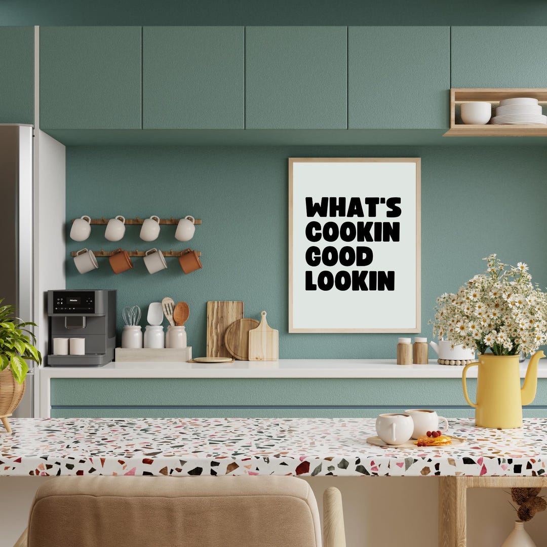 Kitchen Prints, PRINTABLE, Funny Kitchen Wall Art, What's Cookin Good ...