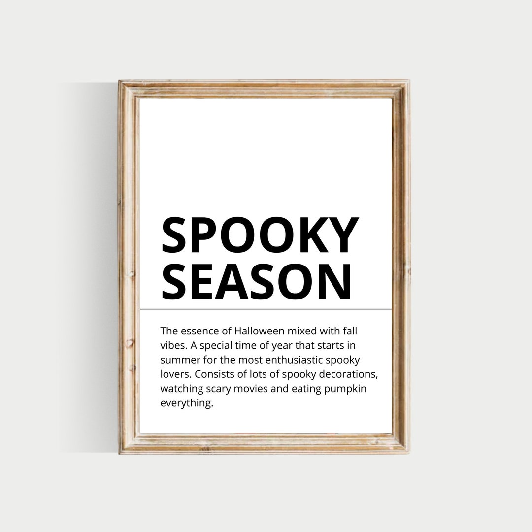 Spooky Season Definition PRINTABLE Halloween Definition - Etsy