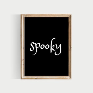 Spooky Halloween Wall Set, PRINTABLE, Minimalist Halloween, Black and ...