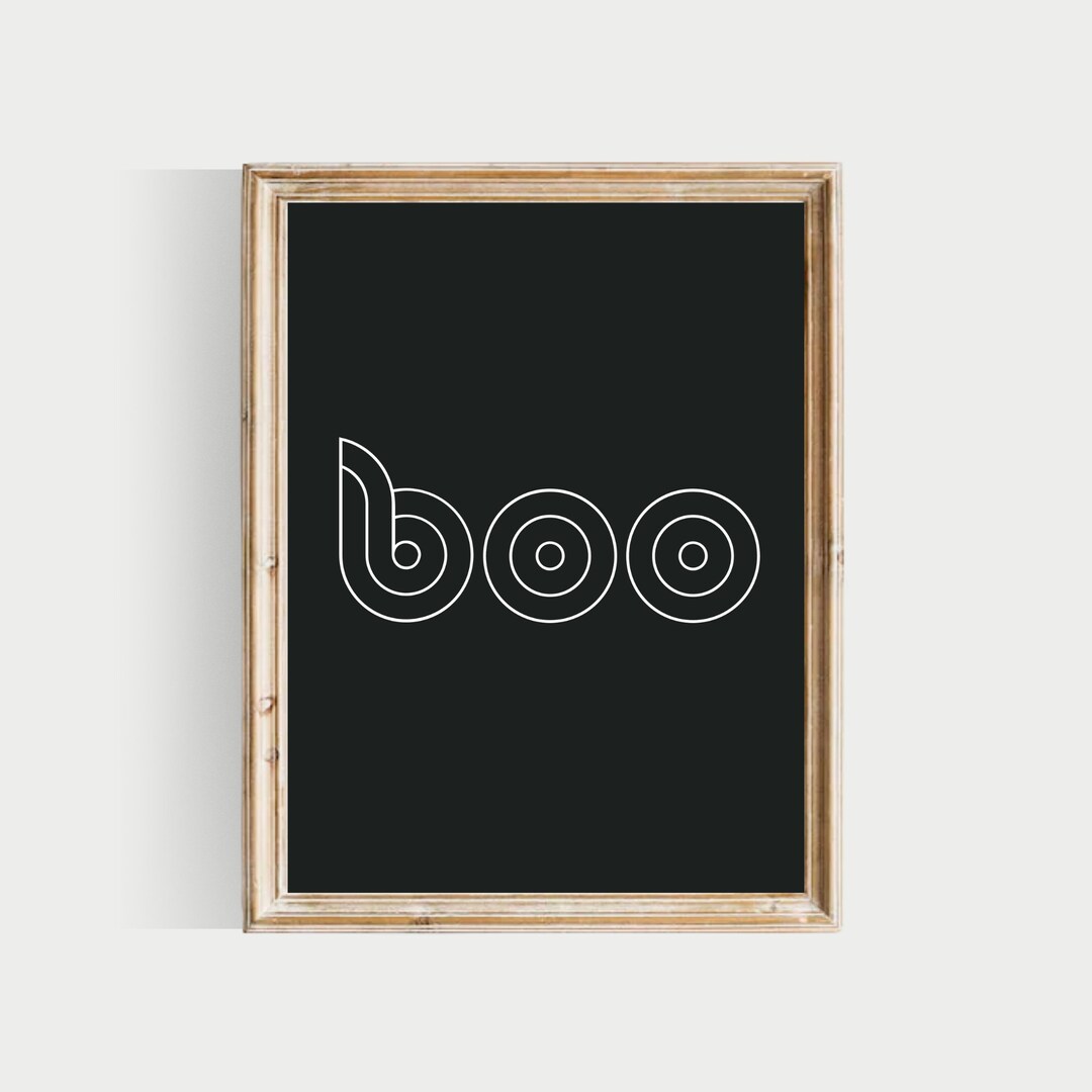Retro Boo Print PRINTABLE Halloween Prints Black Halloween - Etsy