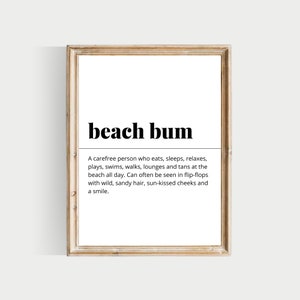 Beach House Decor Set, PRINTABLE, Beach Bum Definition, Ocean ...