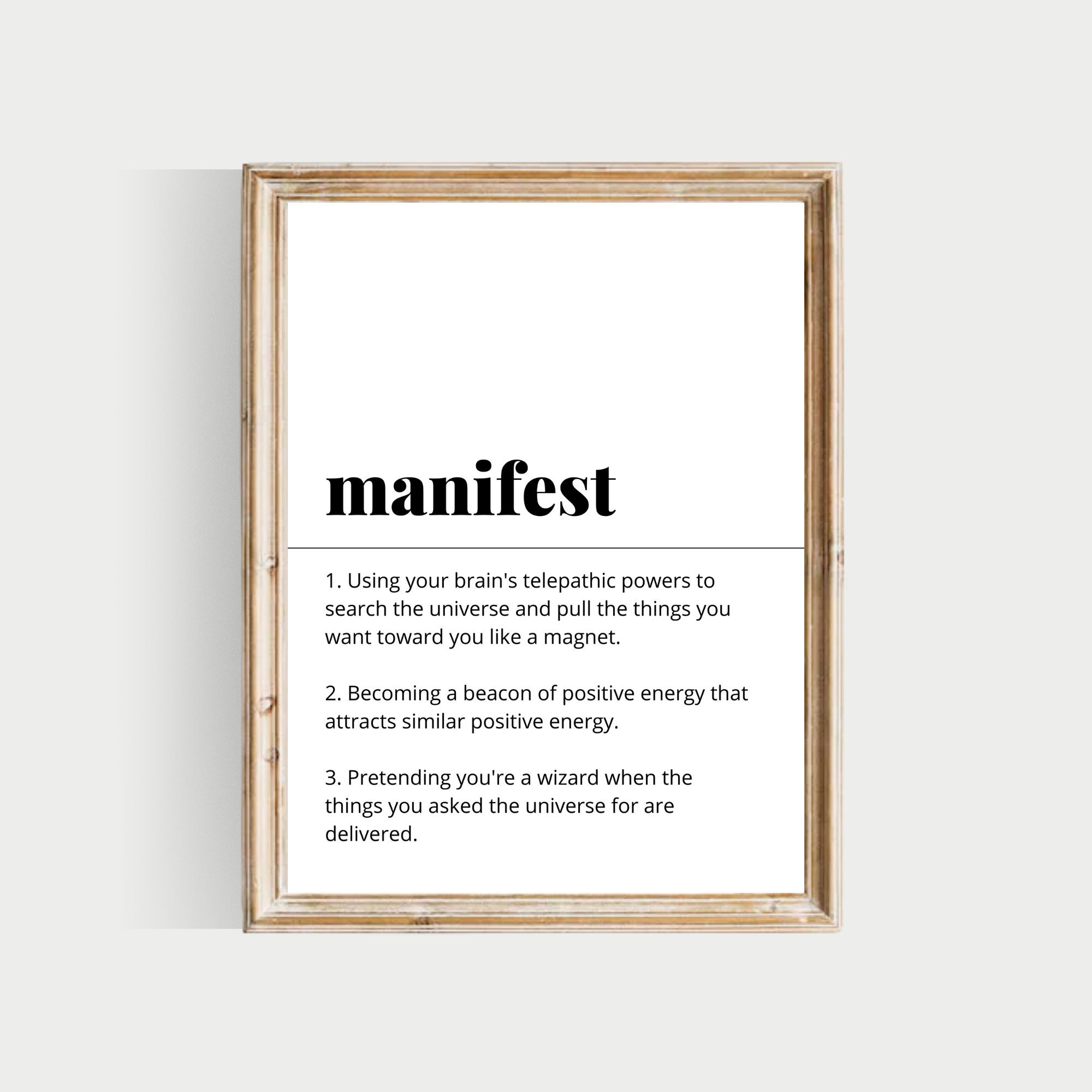 Manifest Definition PRINTABLE Definitions Manifest Print - Etsy