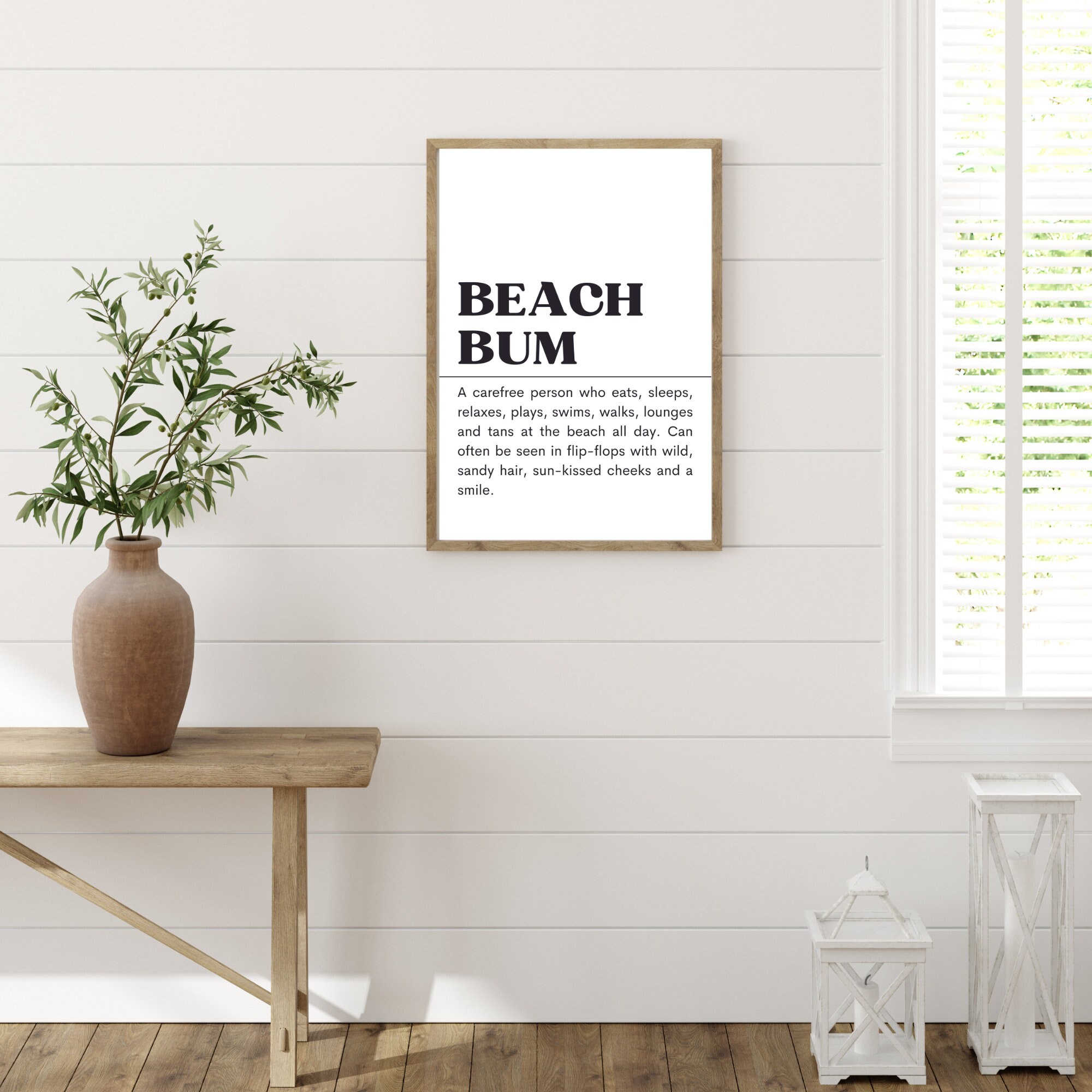 Beach Bum Definition Print PRINTABLE Beach House Decor BOLD Etsy