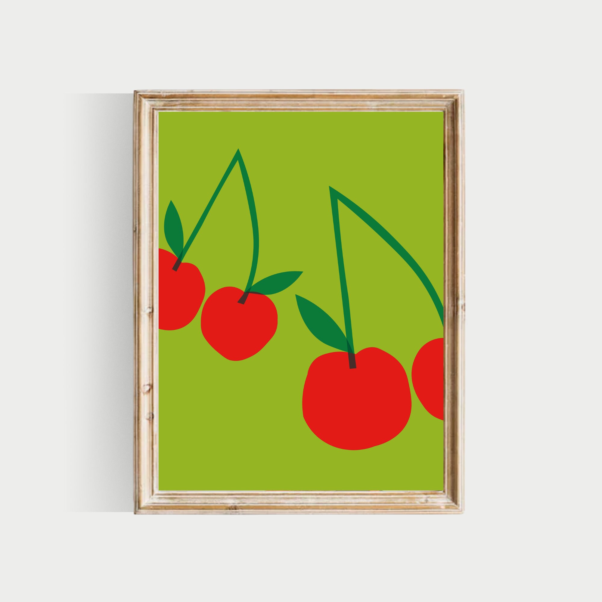 Cherry Wall Art, PRINTABLE, Fruit Wall Art, Kitchen Prints, Colorful ...