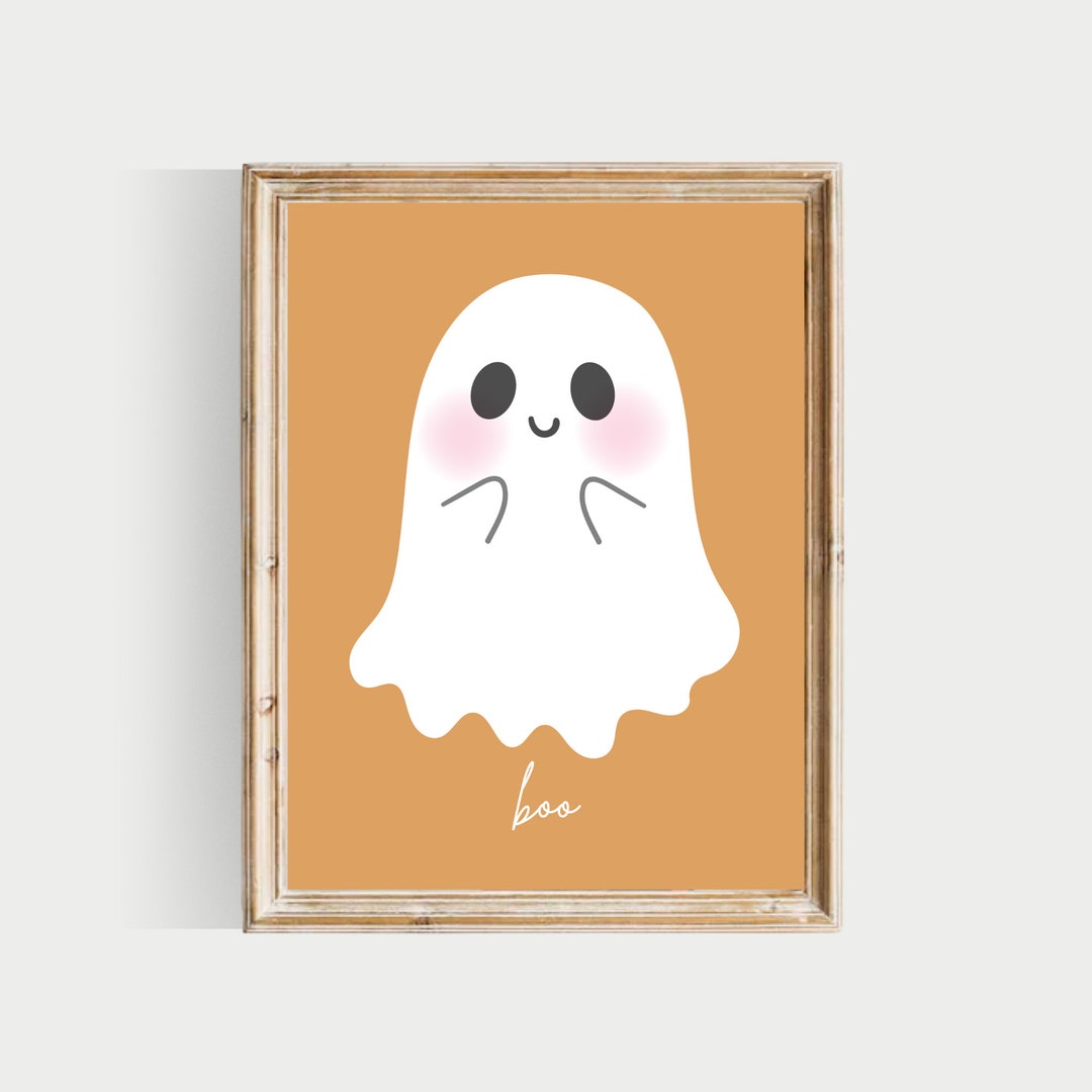 Cute Ghost Print PRINTABLE Trendy Halloween Wall Art - Etsy