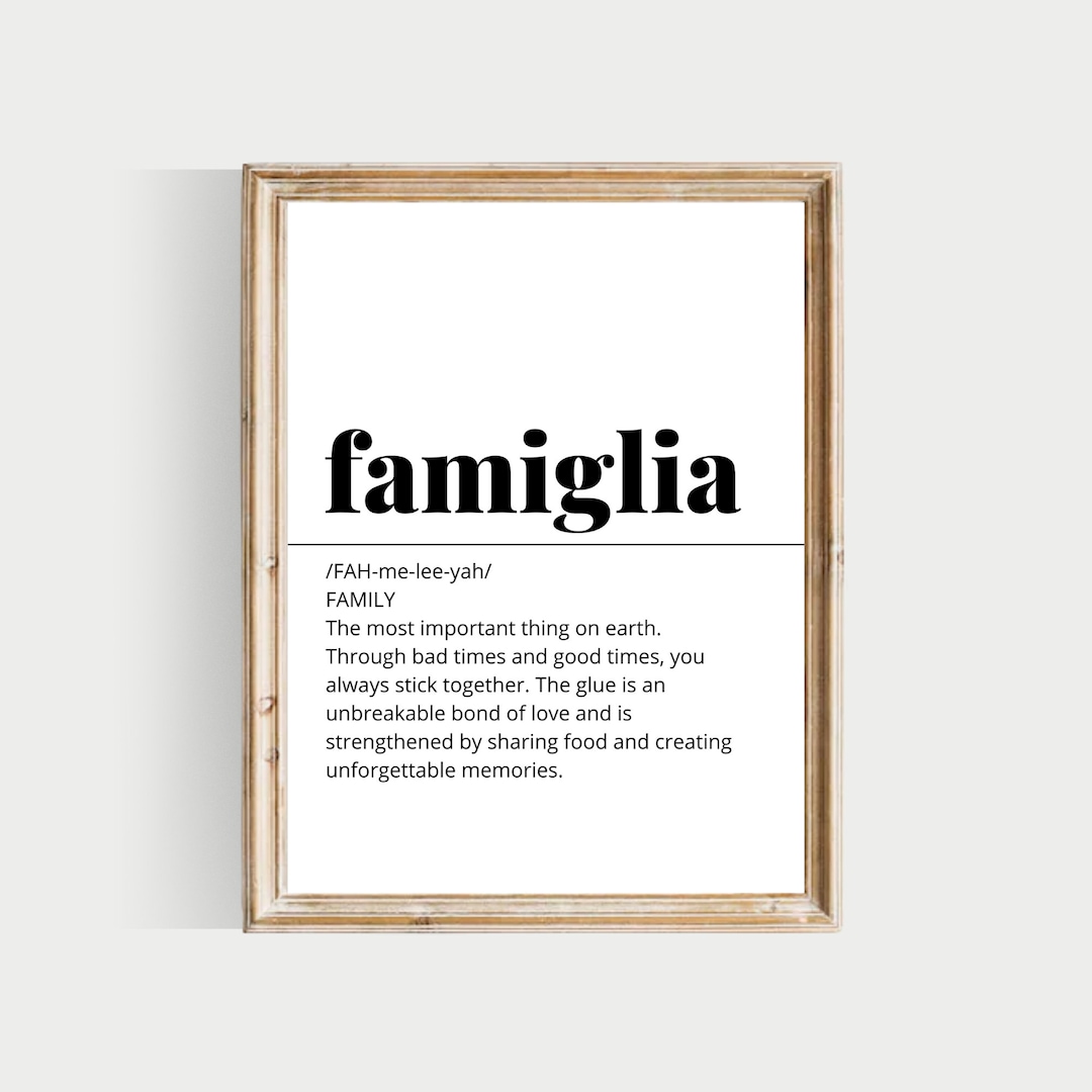 Famiglia Definition, Italian Words, PRINTABLE, Italian Definitions ...