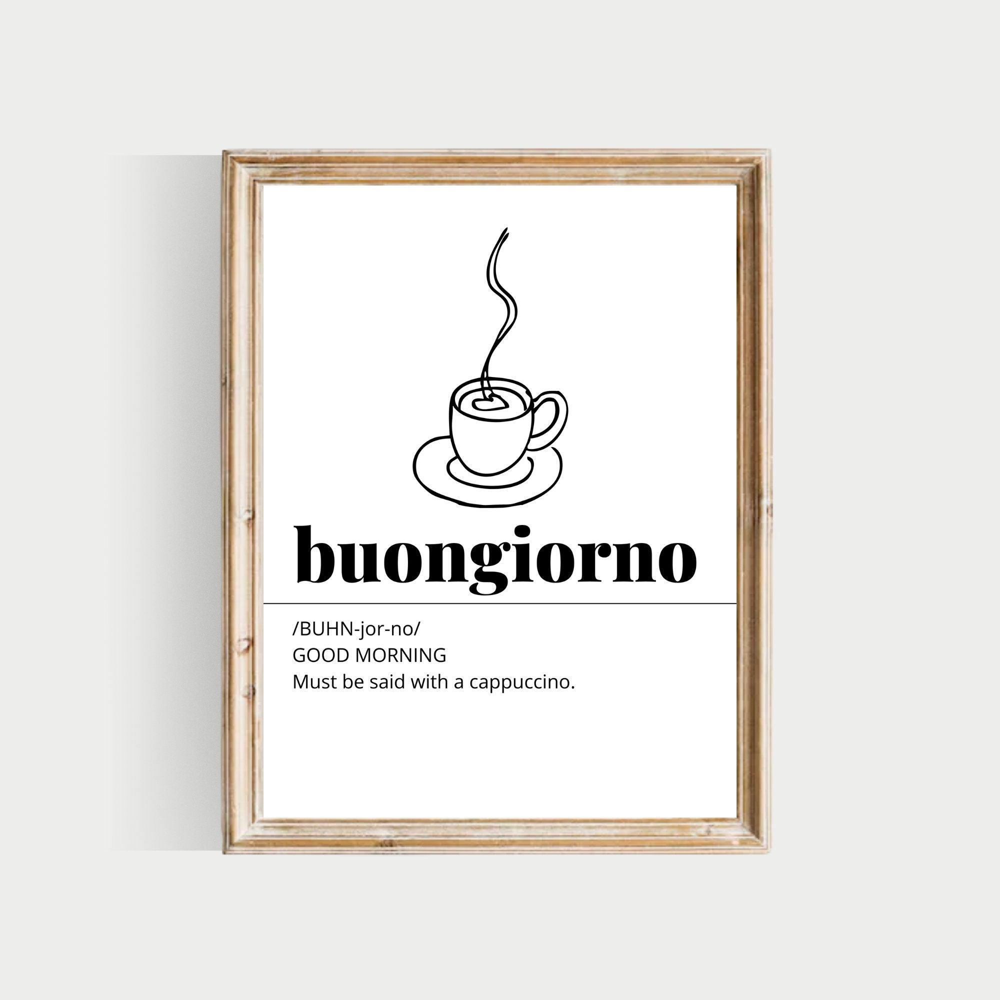 Buongiorno Print, Italian Word Art, PRINTABLE, Buongiorno Definition ...