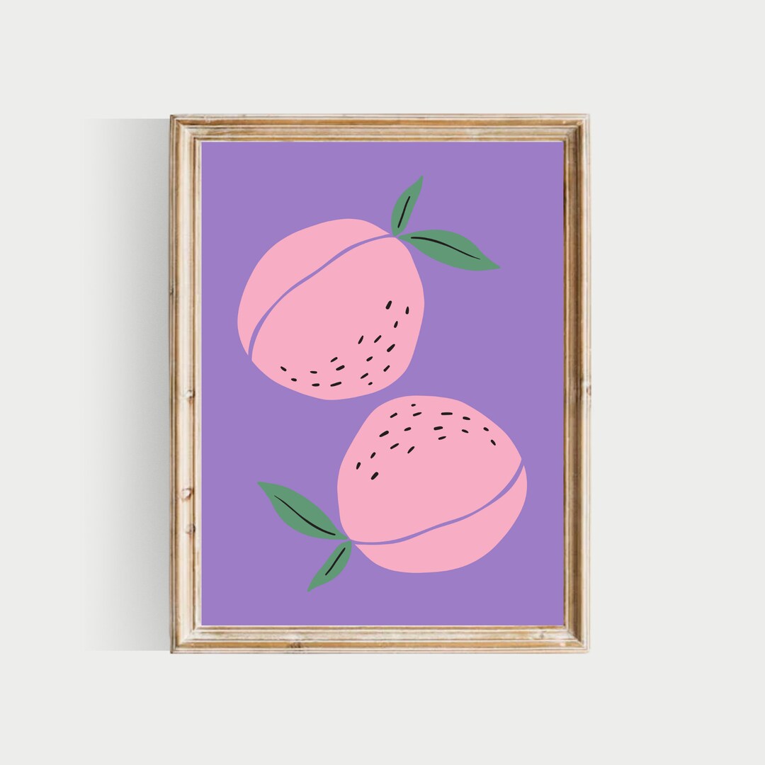 Fruit Print PRINTABLE Purple Kitchen Art Colorful Kitchen - Etsy