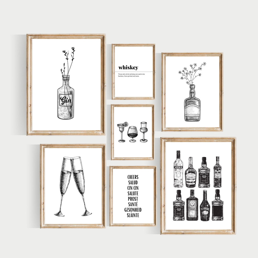 Bar Art, Bar Decor for Home, Bar Cart Prints, Bar Sign, Bar Decor Wall ...