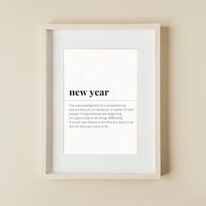 NEW YEAR Definition Print, New Year, PRINTABLE, Definitions, New Year ...