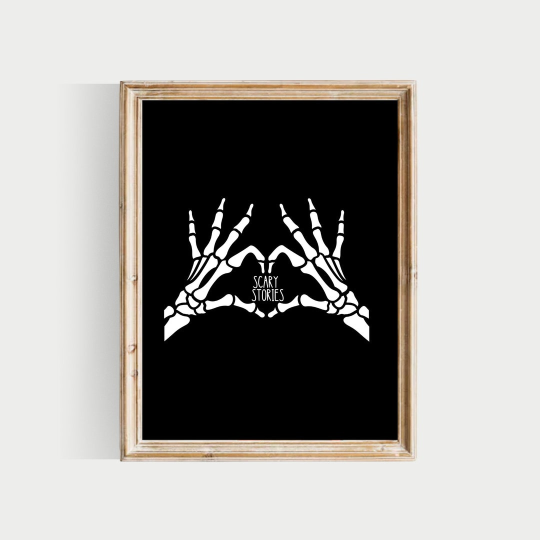 Skeleton Hand Print PRINTABLE Scary Stories Black Halloween - Etsy