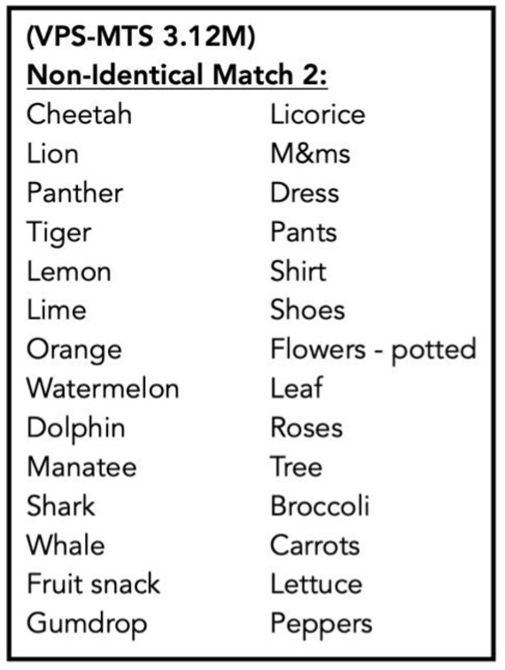 Non-identical Matching 1 & 2 VB-MAPP Aligned Stimuli Set - Etsy