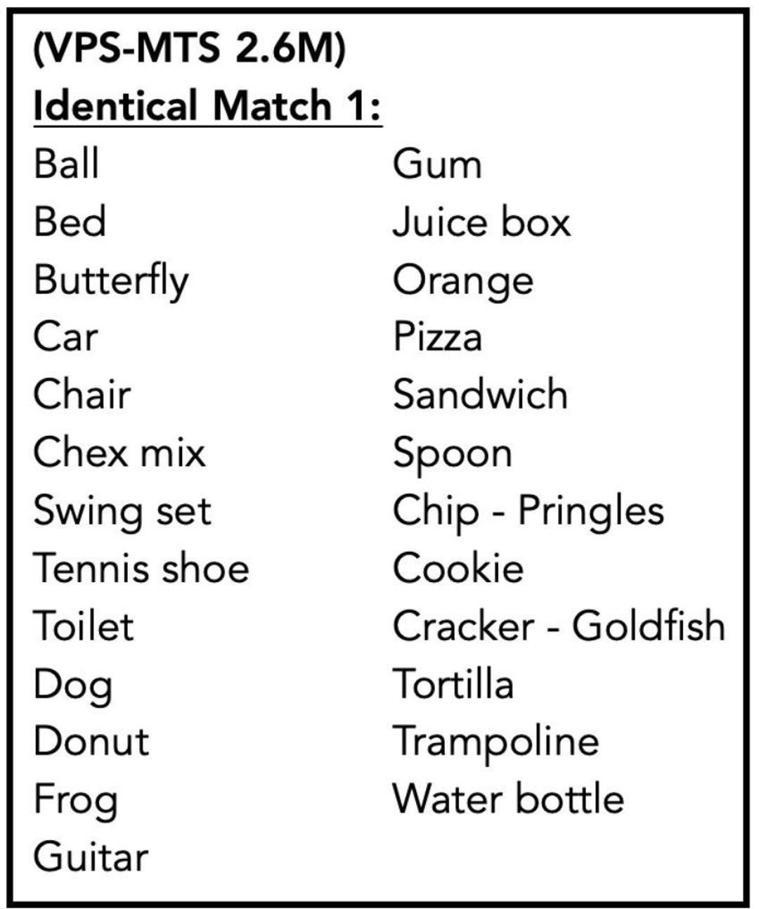 Identical Matching 1 & 2 - VB-MAPP Aligned Stimuli Set - 104 Cards ...