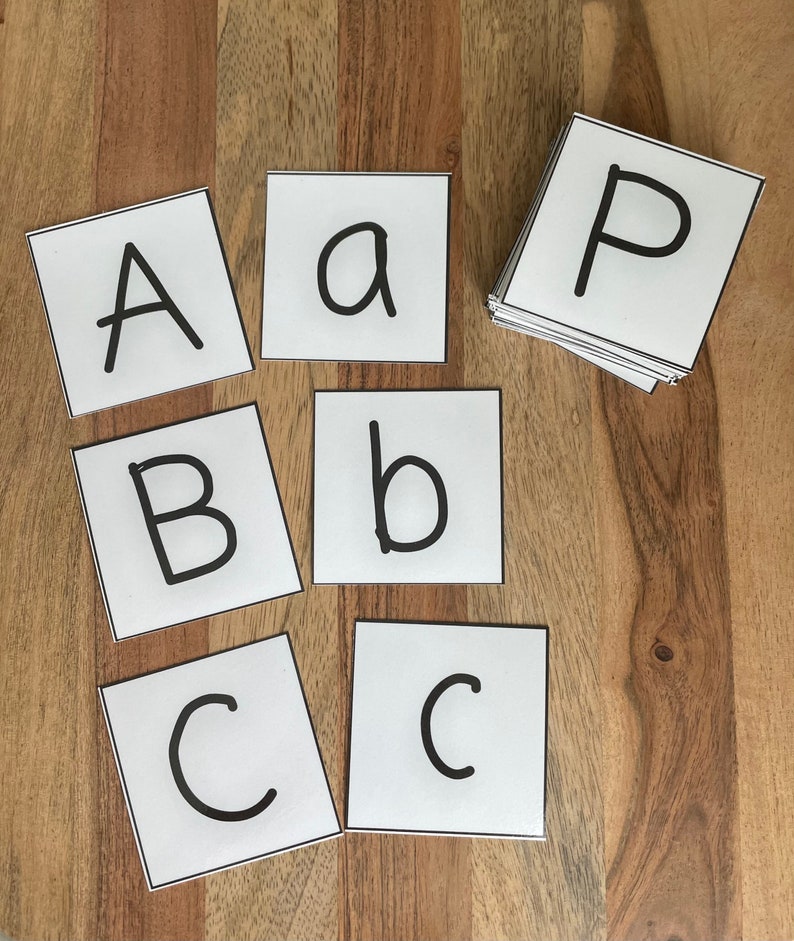 Alphabet Card Set - Upper and Lower Case - Digital Download - Etsy