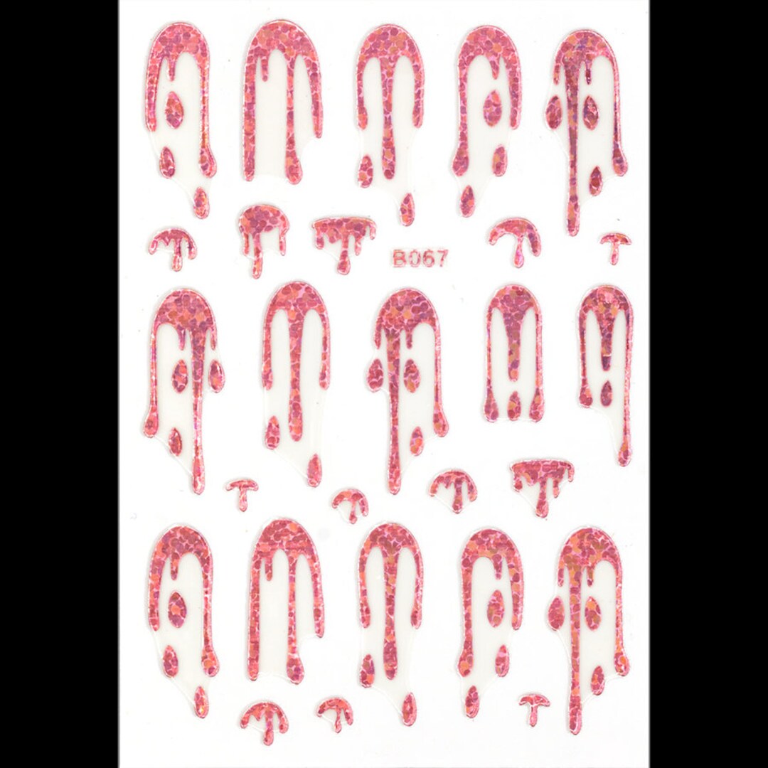 Drip Nail 3D Art Stickers, Holographic, Colors. Luxury, Drip Decals ...
