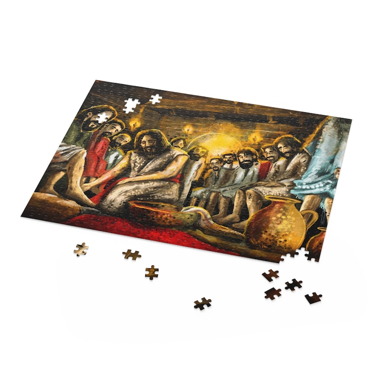 Jesus Washing the Disciples Feet PUZZLE 500 Pieces Modern Jesus Bible ...