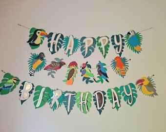 Bird Birthday Party Baby Shower Flag Pennant Banner Sign - Etsy