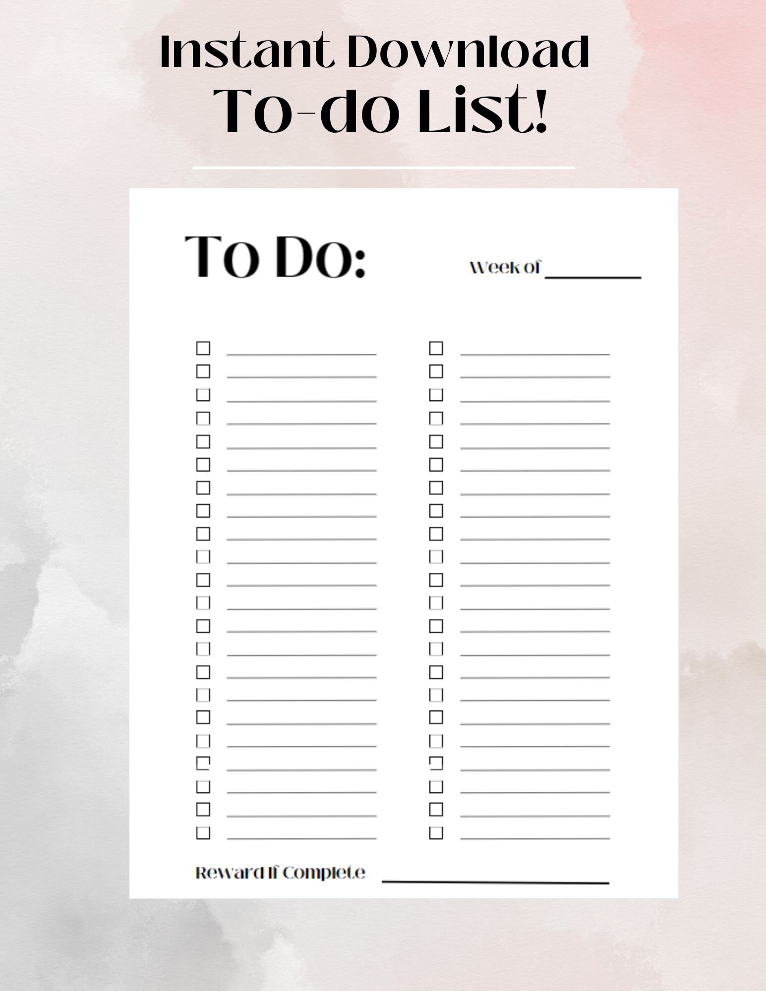 To-do List - Simple, Editable, Ready to Print! - Etsy