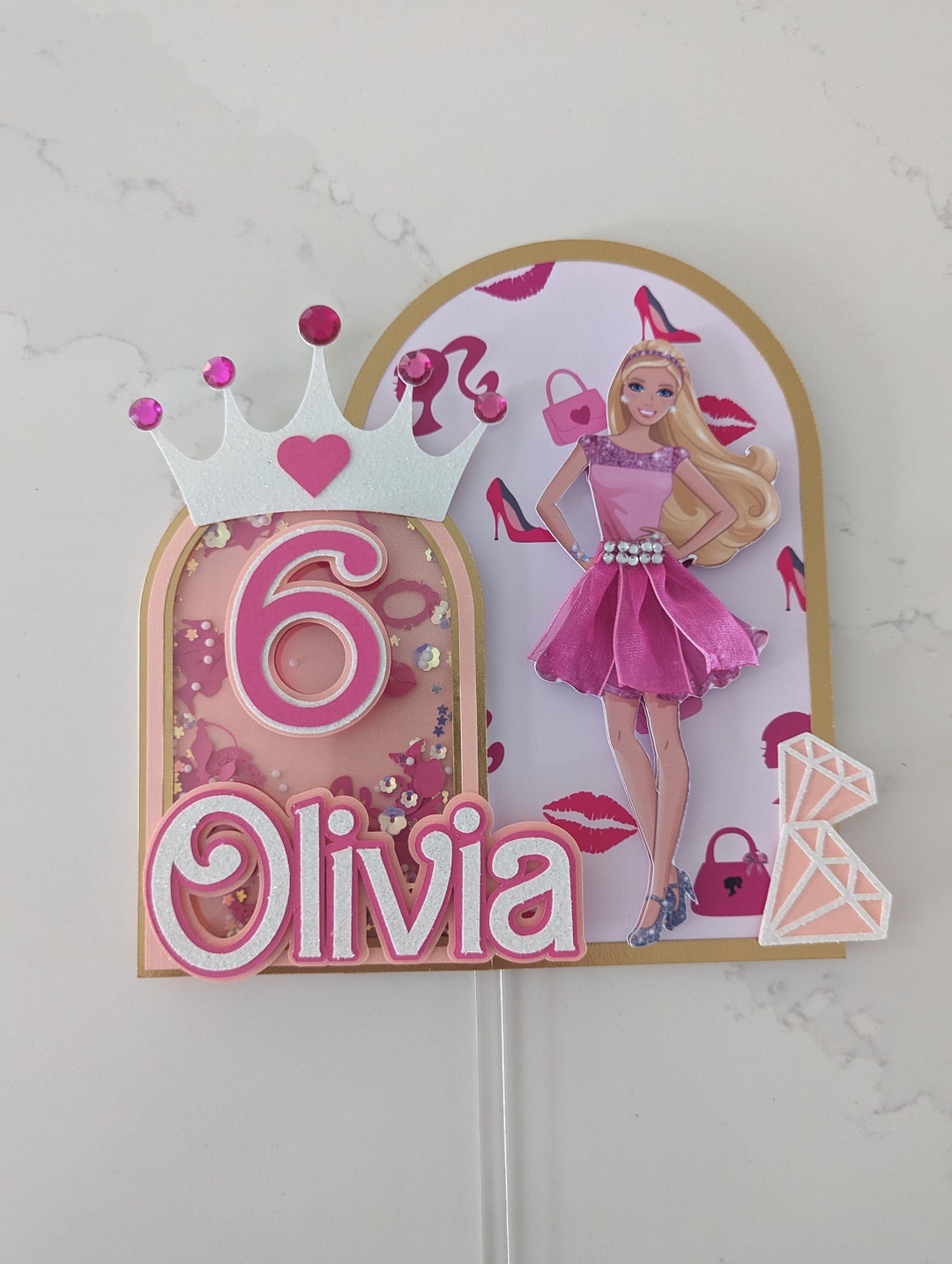 Barbie Shaker Cake Topper With Custom Confetti and Iconic - Etsy