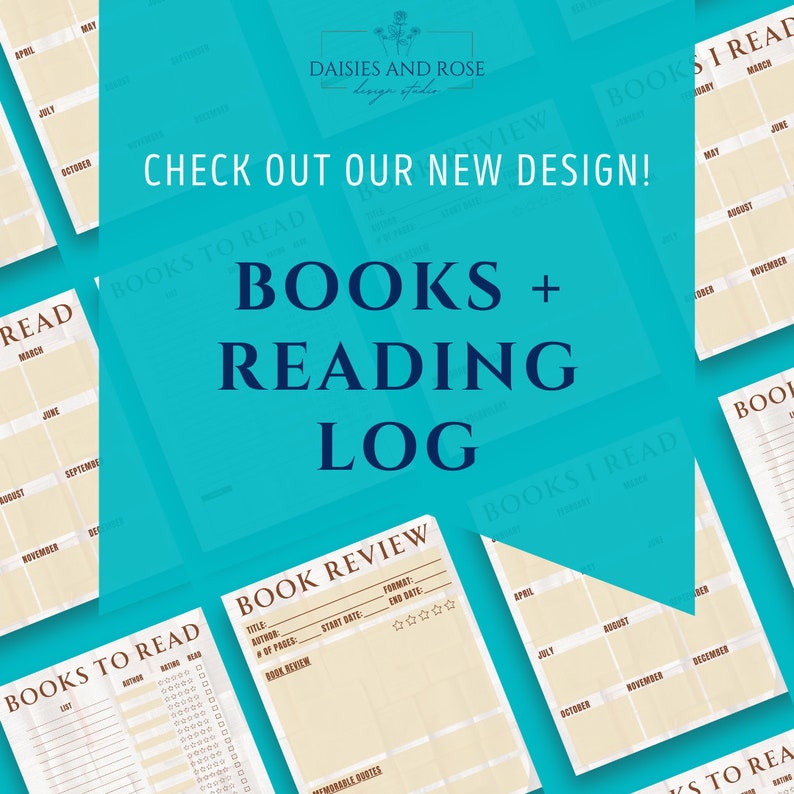 Books and Reading Log With Book Review - Etsy