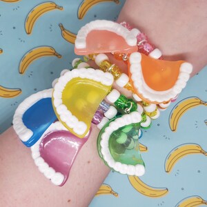 Pastel Rainbow Teeth Charm Kandi Bracelet - Etsy