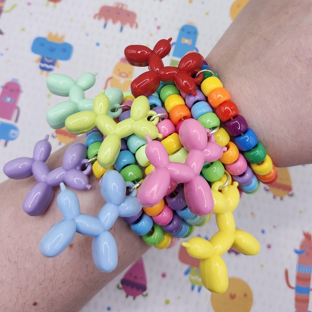 Clowncore & Kidcore Balloon Dog Kandi Charm Bracelet - Etsy