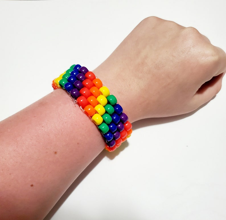 LGBTQ Pride Kandi Bracelet Cuffs - Etsy
