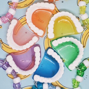 Pastel Rainbow Teeth Charm Kandi Bracelet - Etsy