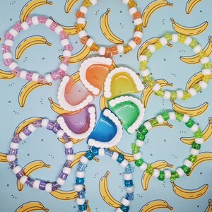 Pastel Rainbow Teeth Charm Kandi Bracelet - Etsy