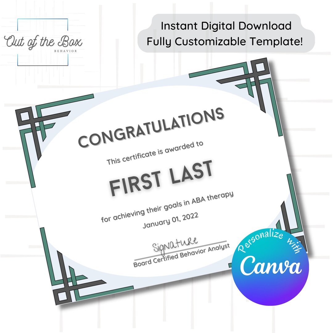 Therapy Graduation Certificate Template (cool & Collected Theme); for ...