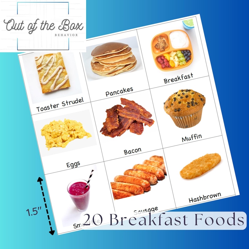 Breakfast Foods Picture Communication Cards - Etsy