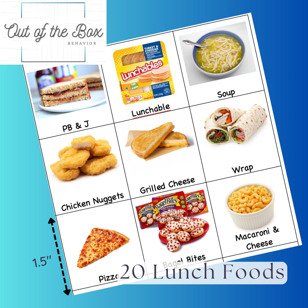 Lunch Food Picture Communication Cards - Etsy