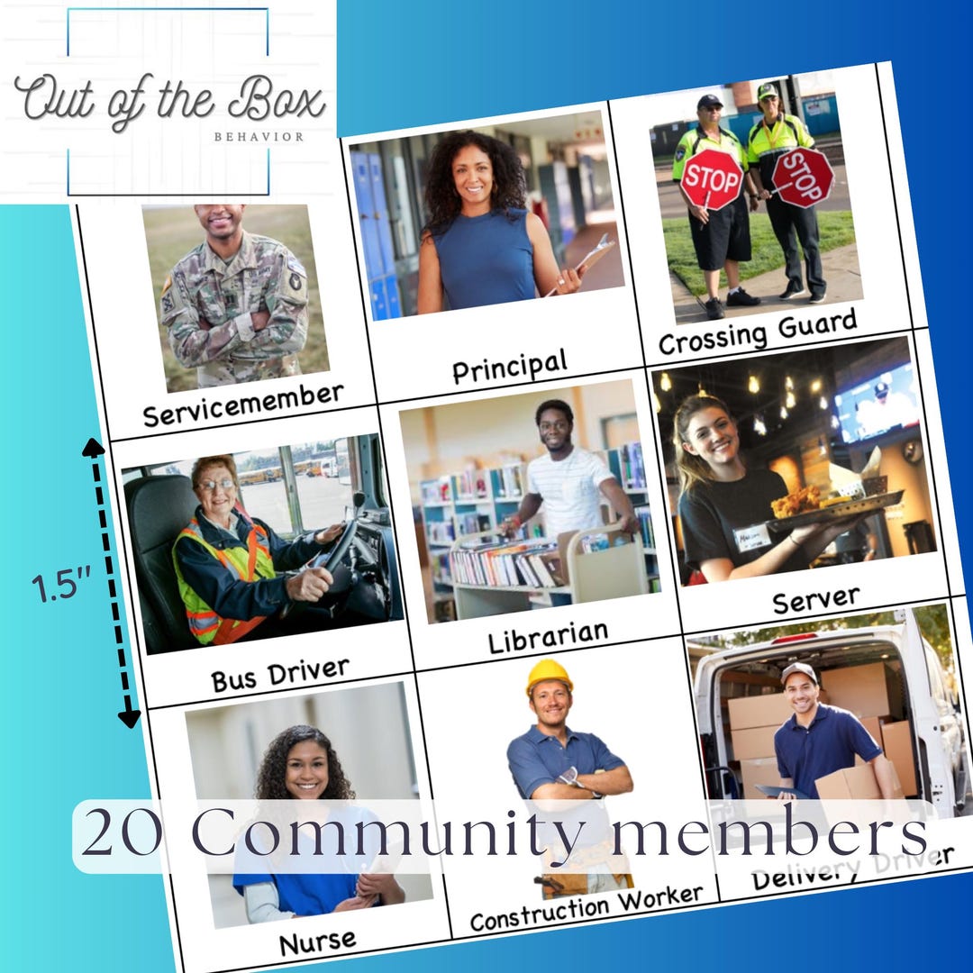 Community Members Picture Communication Card for Special Education ...