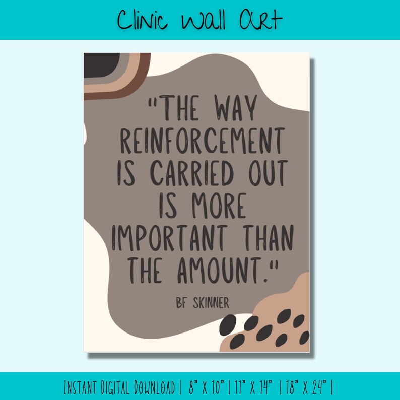 BF Skinner Reinforcement Quote Wall Print for Therapist Office, Special ...