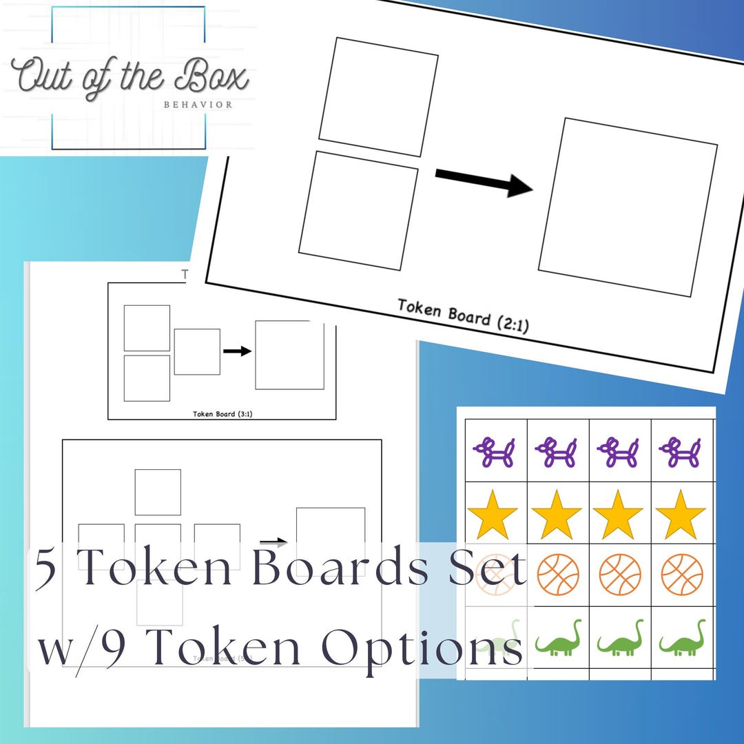 5 Token Board Set W/9 Token Options - Etsy